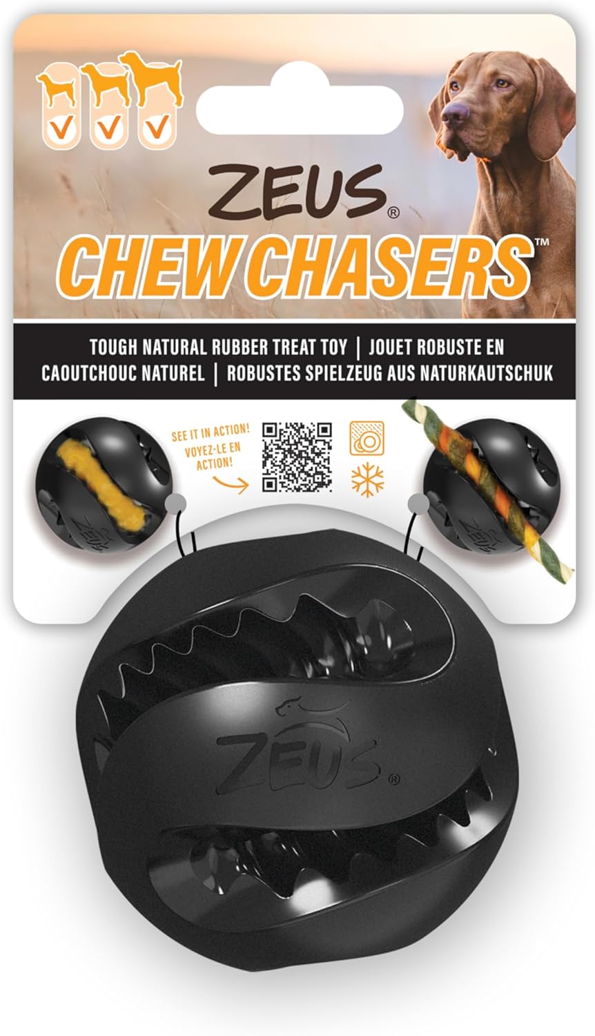 Zeus Chew Chasers Treat Ball Black 7.5cm – Wundapets
