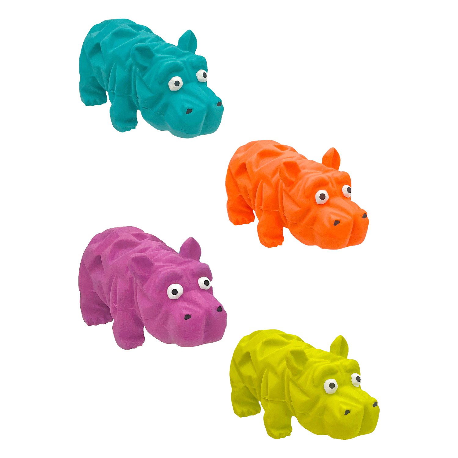 1x Happypet Origami Latex Hippo Mini Dog Toy Assorted Colours – Wundapets