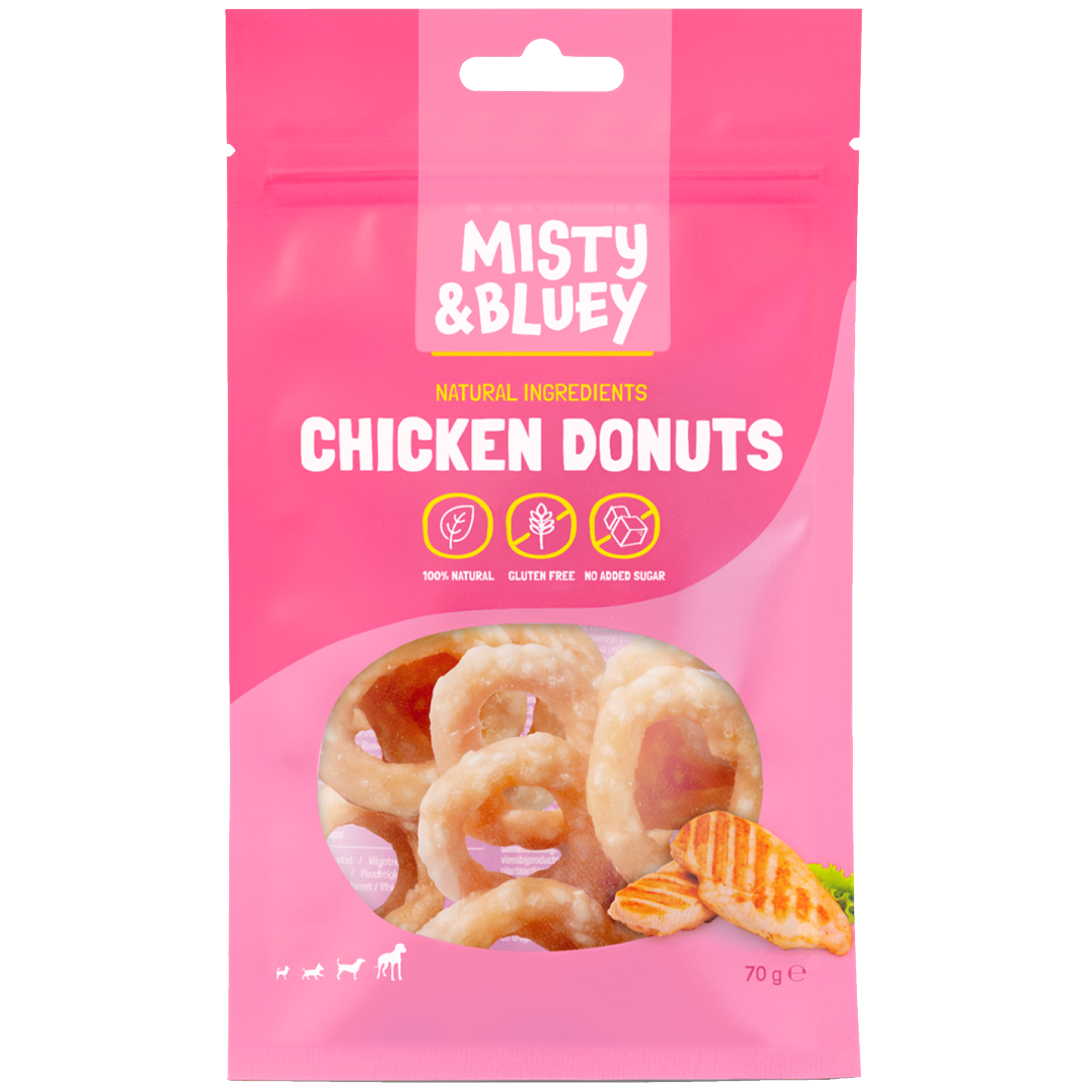 Misty & Bluey Chicken Donuts Dog Chew Treats 70g – Wundapets